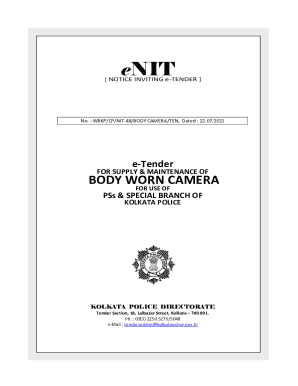 Fillable Online BODY BODY WORN CAMERA CAMERA - Kolkata Police Fax Email ...