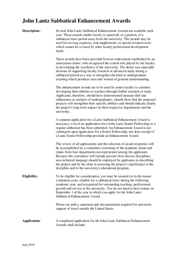 Fillable Online What is Sabbatical Leave? Definition and how does it ...