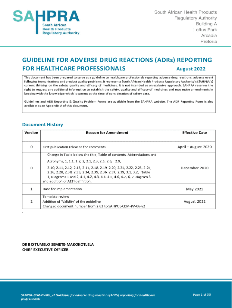 Fillable Online www.sahpra.org.zawp-contentuploadsGUIDELINE FOR ADVERSE ...