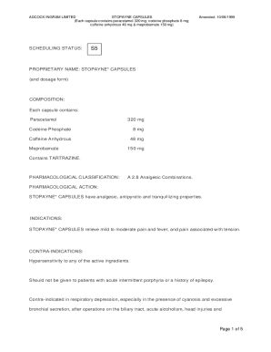Fillable Online STOPAYNE* CAPSULES (and dosage form) COMPOSITION Fax ...