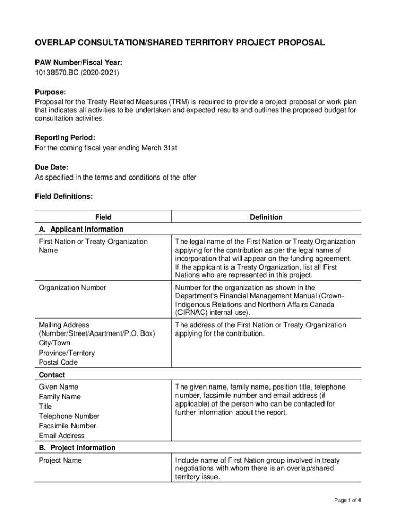 Fillable Online isc.gc.caDAMDAM-CIRNAC-RCAANCOVERLAP CONSULTATION ...