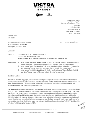 Fillable Online Comanche Peak Nuclear Power Plant - Amended Annual ...