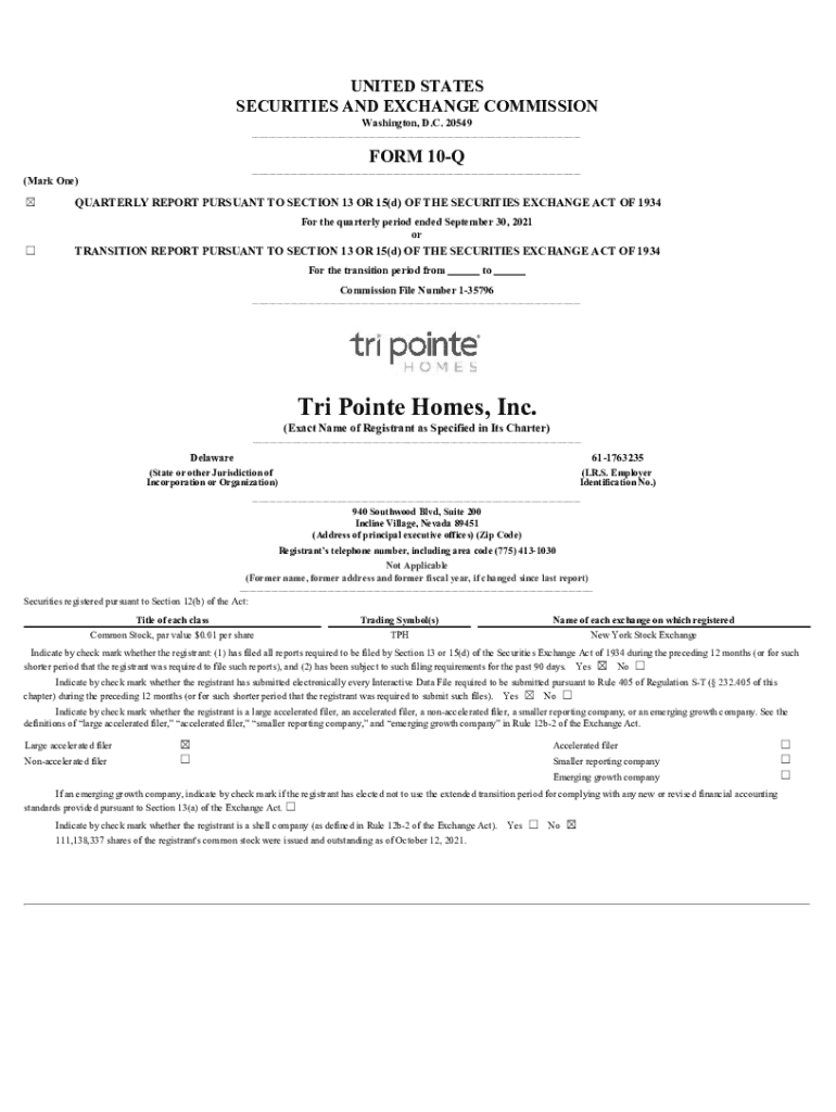 Fillable Online Tri Pointe Homes, Inc. Fax Email Print - pdfFiller