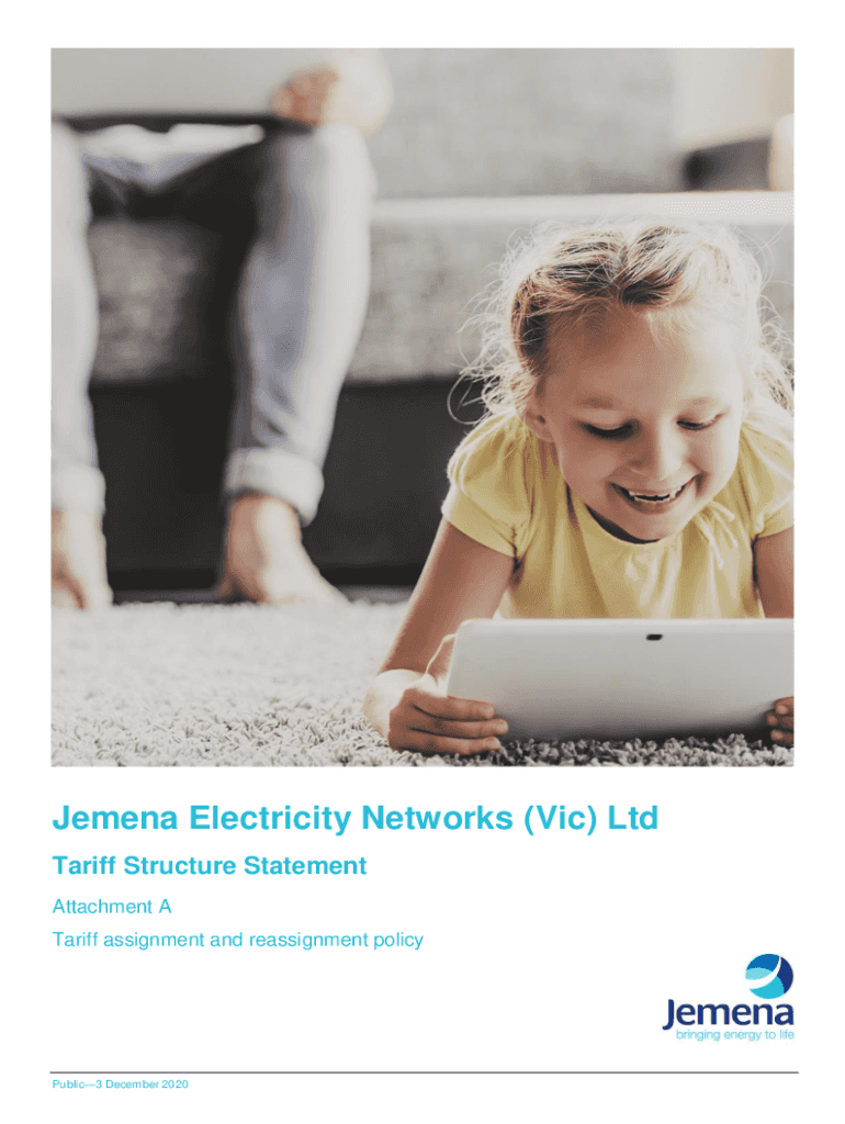 Fillable Online Jemena Electricity Networks (Vic) Ltd - Tariff ...