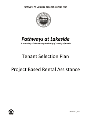 Fillable Online Pathways At Lakeside Tenant Selection Plan Fax Email ...