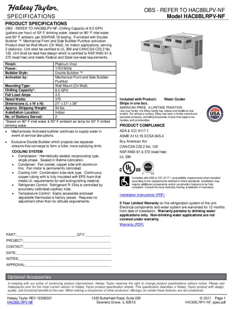 Fillable Online www.elkayfiles.comspec-sheetslnte8rakspecOBS - REFER TO ...