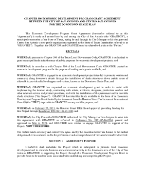 Fillable Online chapter 380 economic development program grant agreement Fax Email Print - pdfFiller