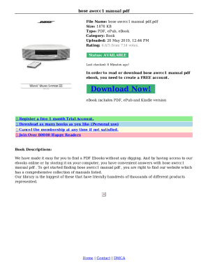 Fillable Online bose awrcc1 manual pdf - SWOTin Fax Email Print - pdfFiller