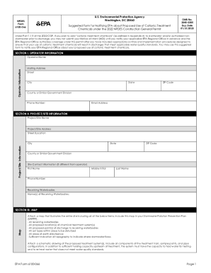 Fillable Online Appendix LSuggested Format for Request for Chemical Treatment - US EPA Fax Email ...