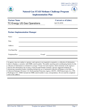 Fillable Online TC Energy Methane Challenge Implementation Plan. This Implementation Plan ...