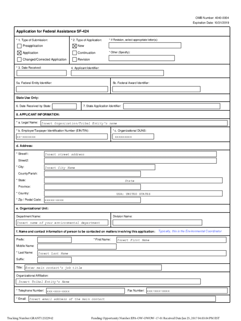 Fillable Online Sample SF-424 for FY23 New GAP Funding. Sample application for federal ...
