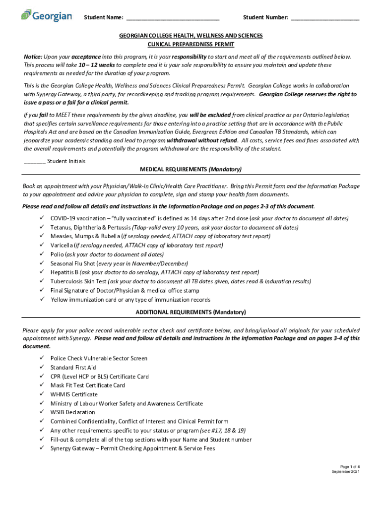 Fillable Online HWS GC Clinical Preparedness Permit Fax Email Print ...