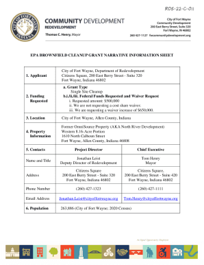 Fillable Online EPA Brownfield Cleanup Grant Narrative Information ...