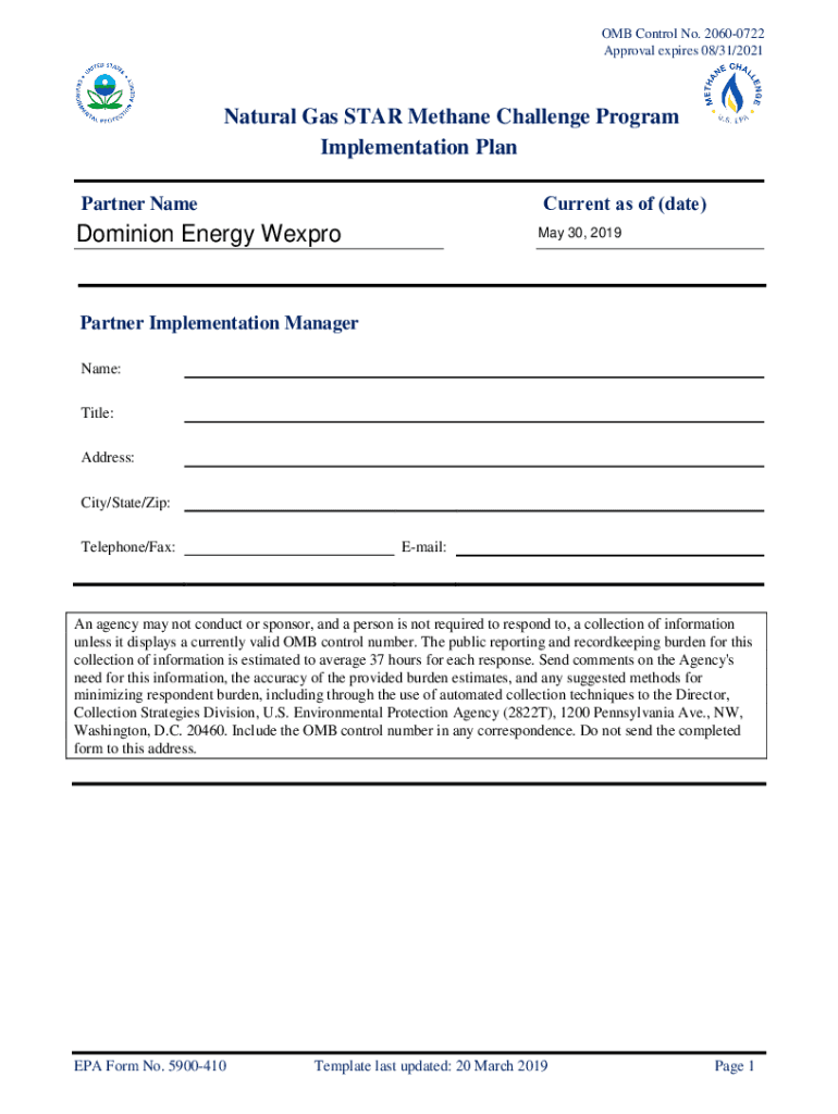 Fillable Online Dominion Energy Wexpro Methane Challenge Implementation ...