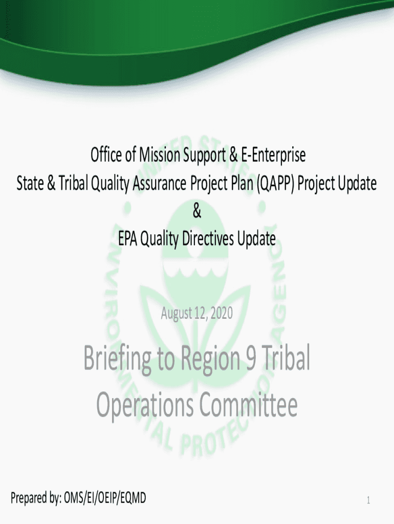 Fillable Online archive.epa.govosemstategrantsQuality Assurance Project ...