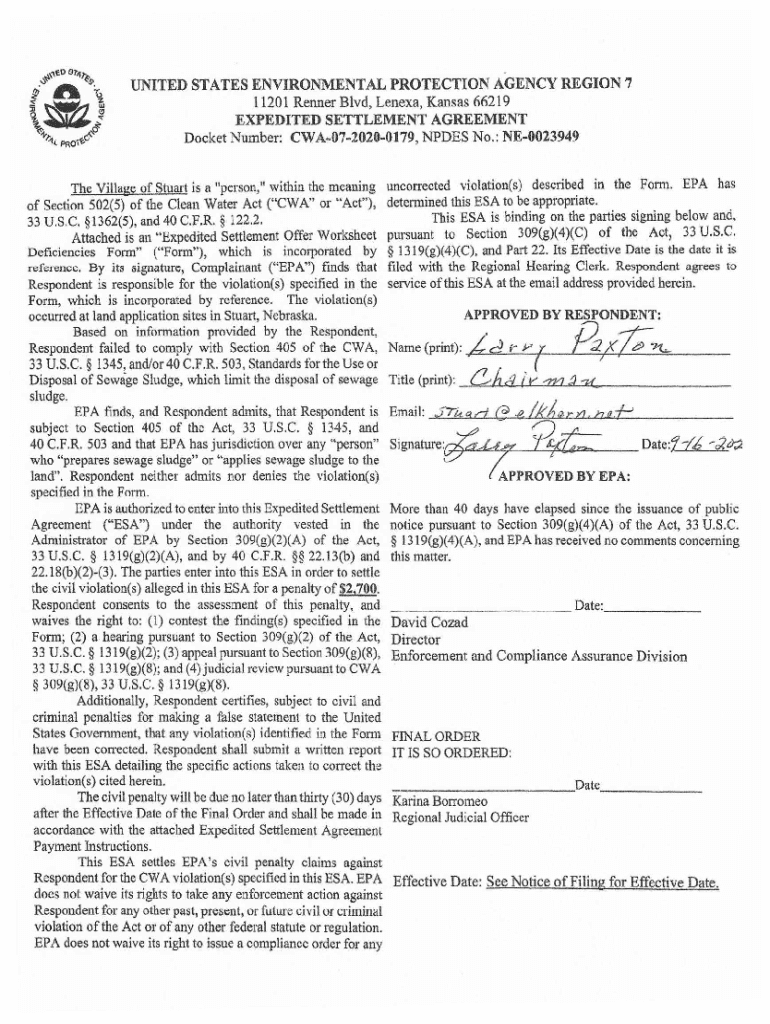 Fillable Online Village of Stuart, Nebraska proposed Expedited ...