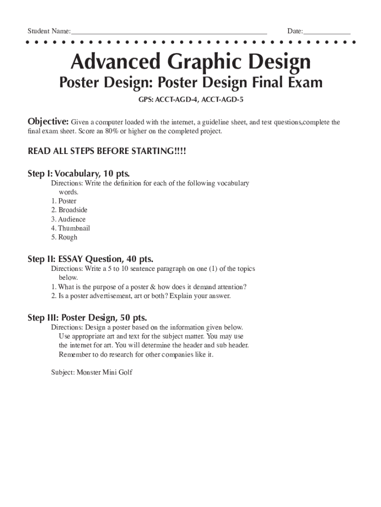 Fillable Online Fundamentals of Graphic Design Final Exam - Study.com Fax Email Print - pdfFiller