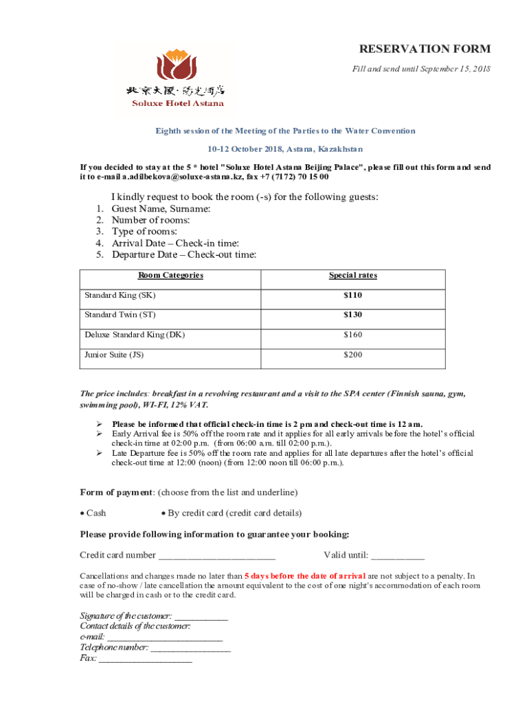 Fillable Online www.sampleforms.comreservation-formFREE 22+ Sample ...