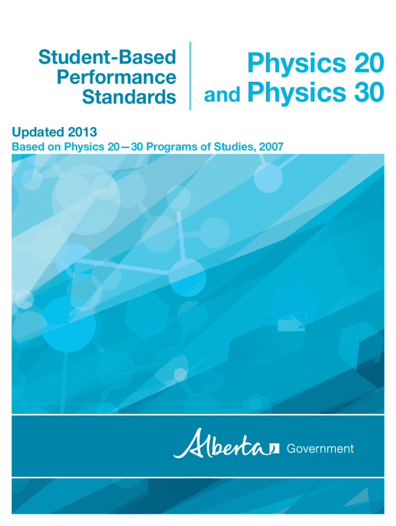 Fillable Online Physics 20 and 30 Student-based performance standards ...