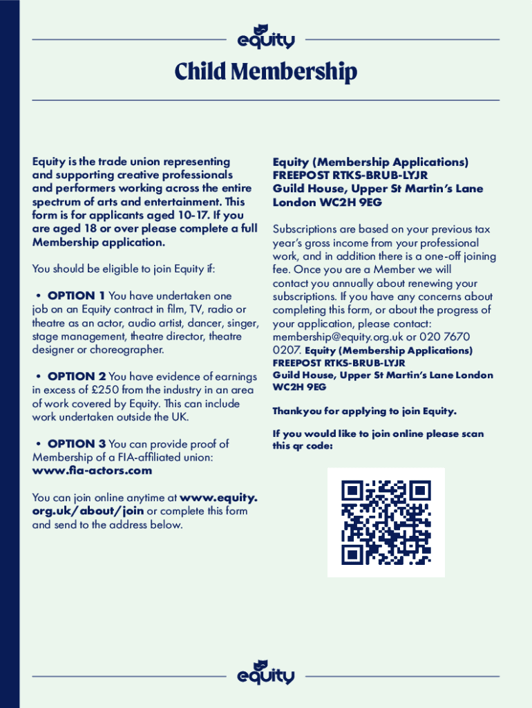 Fillable Online Equity membership form 2022 Fax Email Print - pdfFiller