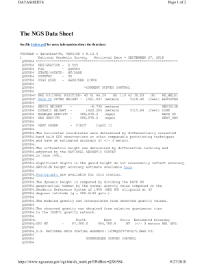 Fillable Online The NGS Data Sheet - Golden, Colorado Fax Email Print ...