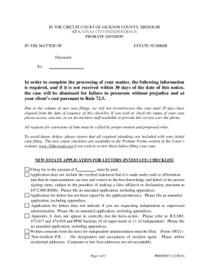 Fillable Online Application for Letters of Administration Checklist.1.4 ...