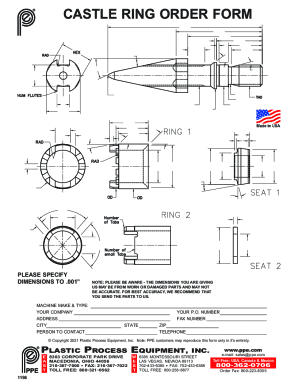 Fillable Online Castle Ring Order Form - Plastic Process Equipment Fax ...