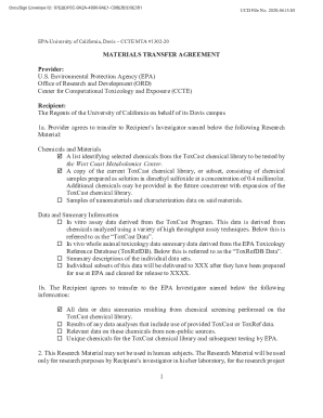 Fillable Online 1 MATERIALS TRANSFER AGREEMENT Provider Fax Email Print ...