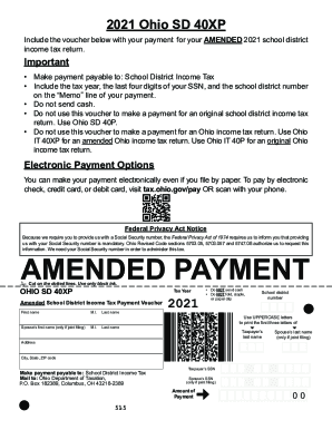 Fillable Online tax ohio Ohio Form SD 40XP (Amended School District ...