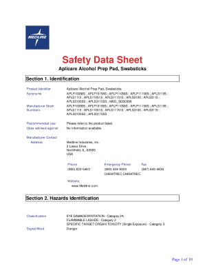Fillable Online Safety Data Sheet - Medline Fax Email Print - pdfFiller
