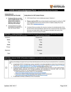 Fillable Online uwaterloo.caplant-operationssitesCOVID-19 ...
