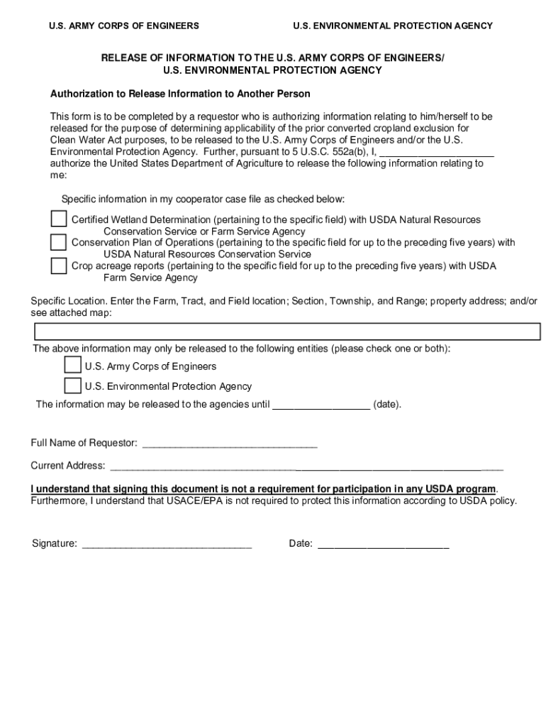 Fillable Online www.usace.army.milMissionsEnvironmentalEnvironmental ...