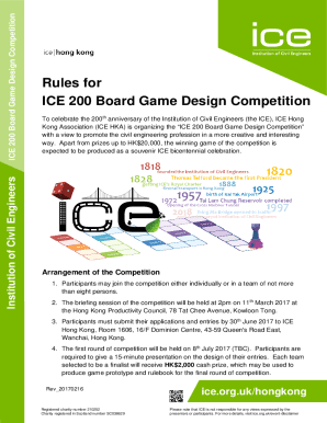 Fillable Online Rules for ICE 200 Board Game Design Competition Fax ...
