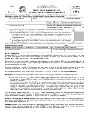 Fillable Online SOUTH CAROLINA EMPLOYEE'S WITHHOLDING ALLOWANCE ...