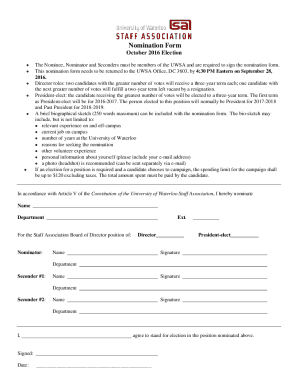 Fillable Online NOMINATION FORM FOR COUNTY FSA COMMITTEE ELECTION ...