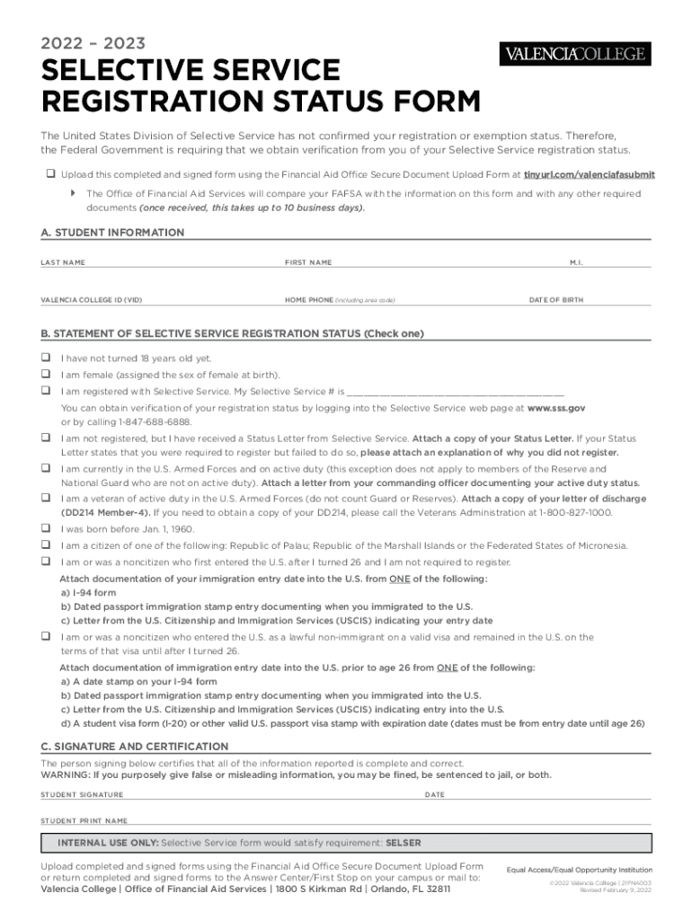 Fillable Online Applicant's Statement for Selective Service ...