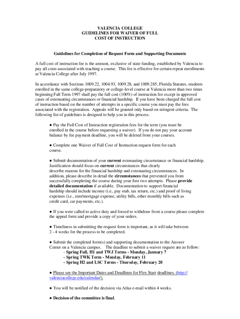 Fillable Online valenciacollege.edustudentsatlas-contentValencia ...