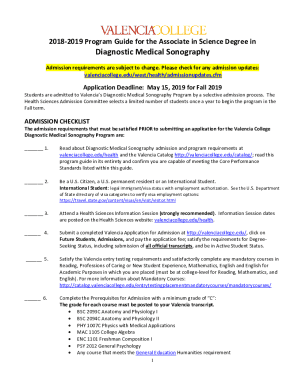 Fillable Online Diagnostic Medical Sonography Program GuideValencia ...