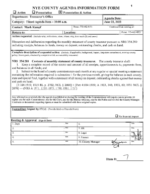 Fillable Online NYE COUNTY AGENDA INFORMATION FORM DaIL. Fax Email ...