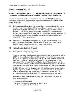 Fillable Online MEMORANDUM FOR RECORD SUBJECT: Department of the Army ...