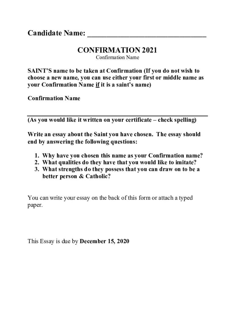 Fillable Online www.saintanneshelper.comcatholic-confirmationCatholic Confirmation Names +Choose ...