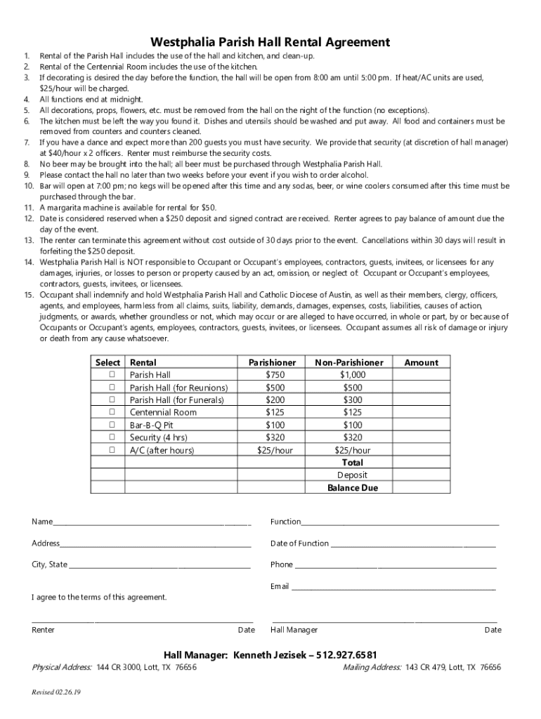 Fillable Online Westphalia Parish Hall Rental Agreement - cloudfront ...