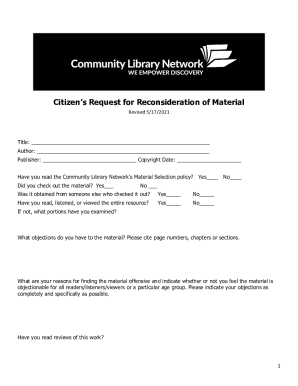 Fillable Online yumalibrary.orgcitizens-request-forCitizens-Request-for-Reconsideration-of ...