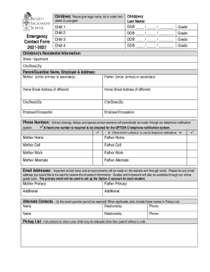 Fillable Online www.jotform.comchild-care-emergency-formChild Care ...