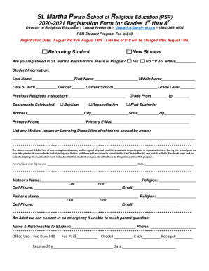 Fillable Online 2020-2021 PSR - REGISTRATION FORM - cloudfront.net Fax ...