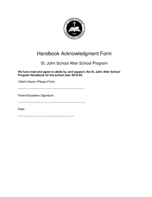 Fillable Online Handbook Acknowledgment Form - cloudfront.net Fax Email ...