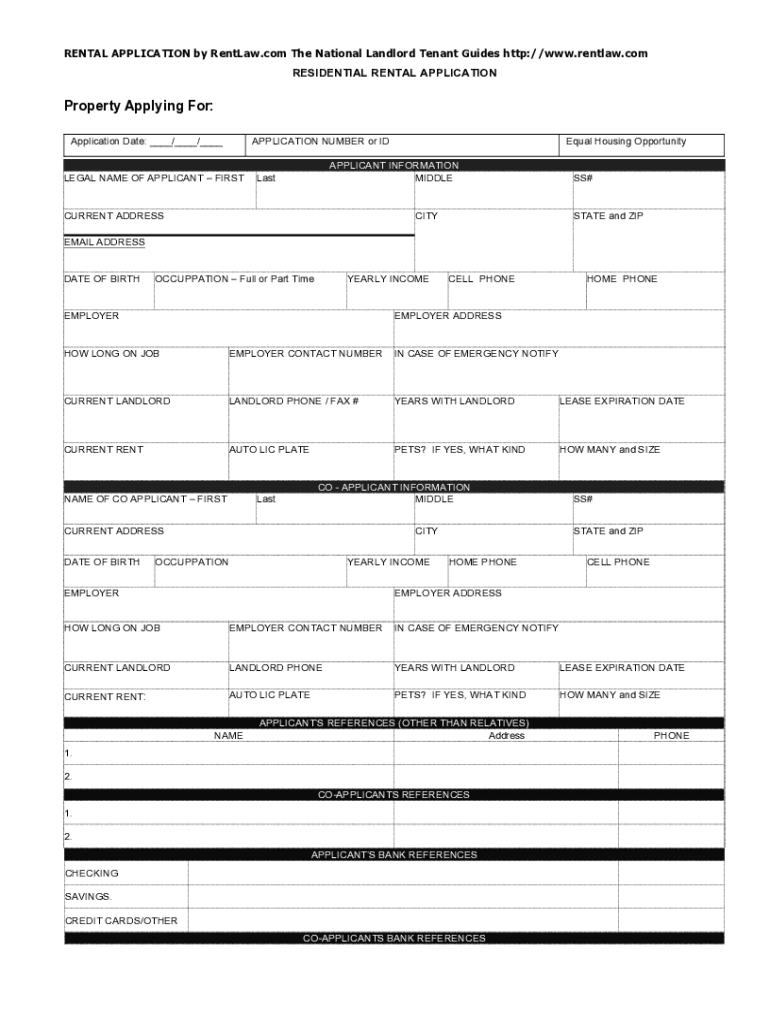 Fillable Online Get Jai PM Complete Rental Application.doc - US Legal ...