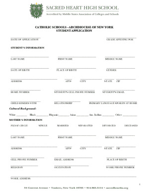 Fillable Online NEW STUDENT APPLICATION FORM - cloudfront.net Fax Email Print - pdfFiller