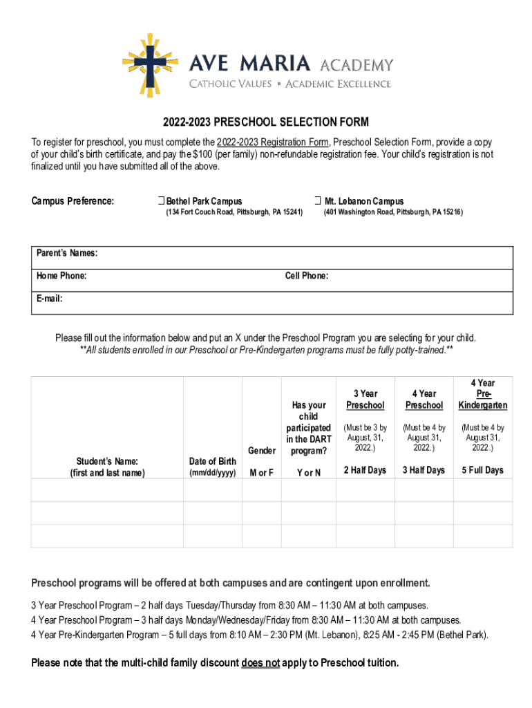 Fillable Online www.education.sa.gov.audocpreschoolPreschool registration of interest form Fax ...