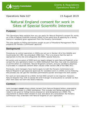 Fillable Online Natural England consent for work in Sites of Special ...